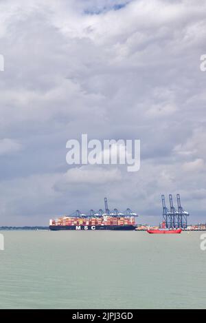 Container ship MSC Michelle docked at The Port of Felixstowe Stock ...