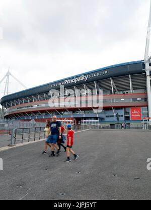 The Principality Stadium and entrance to Cardiff Arms Park, seen from ...