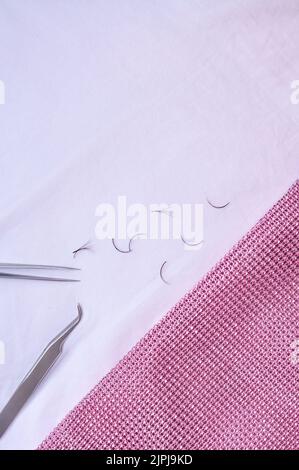 Bunches of fake lashes fell down after eyelash extensions, beauty salon ...