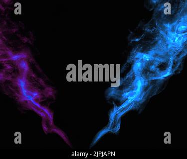 Ink mist. Swirl blue vapor. Defocused color glitter cloud splash ...