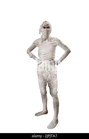 Mummy standing isolated over white background Stock Photo - Alamy