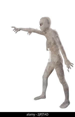 Mummy standing with claw hands isolated over white background Stock ...