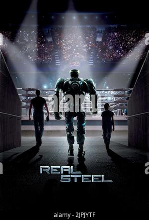 HUGH JACKMAN, DAKOTA GOYO, REAL STEEL, 2011 Stock Photo - Alamy