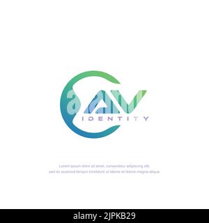 initial letter av Logo Line Design Template Vector Stock Vector Image ...