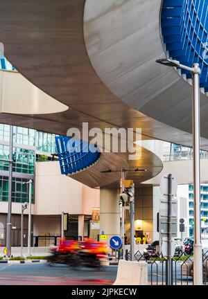 Shot of a crossroad junction in the modern city Stock Photo - Alamy