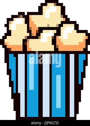 vector pixel art popcorn isolated cartoon Stock Vector Image & Art - Alamy