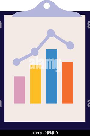 checklist with document file and statistics bars graphic vector ...