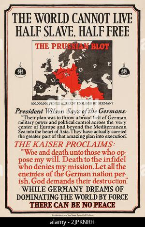 U.S WWI Vintage Propaganda Poster - Beat Back the Hun, 1918, Fred ...