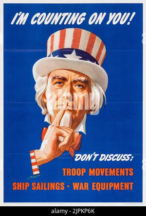 Uncle Sam, I'm Counting on You: American, Careless Talk, WW2 Public ...