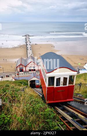 Saltburn by the Sea water-powered funicular railway Stock Photo - Alamy