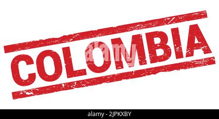 COLOMBIA text written on red grungy stamp sign Stock Photo - Alamy