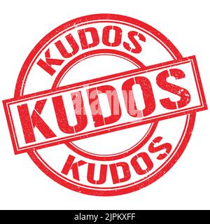 KUDOS, text written on red rectangle stamp sign Stock Photo - Alamy