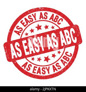 AS EASY AS ABC text written on green round grungy stamp sign Stock ...