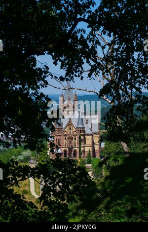 The beautiful Drachenburg Castle near Koenigswinter - Bonn, North Rhine ...