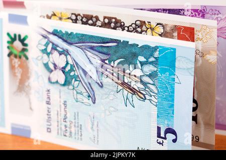 Irish money - Pounds a business background Stock Photo - Alamy