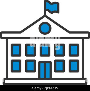 Icon Of Graduation Cap. Editable Bold Outline Design. Vector ...