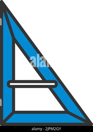 Icon Of Triangle. Editable Bold Outline With Color Fill Design. Vector ...