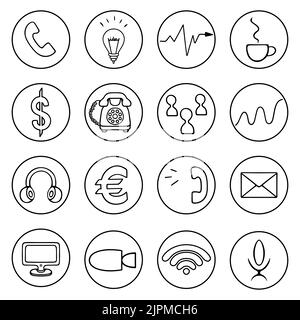 WiFi symbol icon in doodle sketch lines. Electronic computer wireless ...