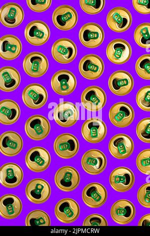 abstract background with tin cans of summer drinks. Summer cool drinks ...