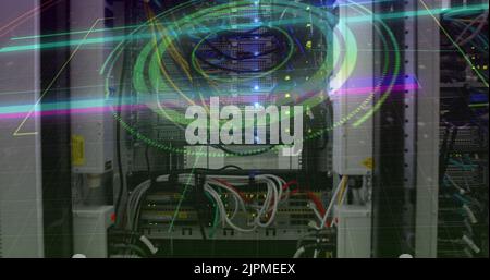 Image of scope scanning over server room Stock Photo - Alamy