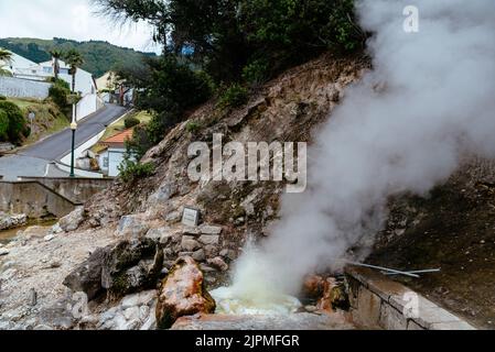 Volcanic hotsprings Of The Lake Furnas. Sao Miguel, Azores. Lagoa das ...