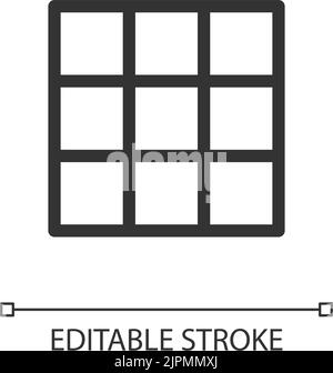 Rule of thirds grid pixel perfect white linear ui icon for dark theme Stock Vector Image & Art ...