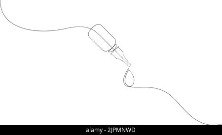 Ear drops continuous one line drawing. Earwax removing. Ear ...