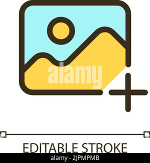 Add picture pixel perfect linear ui icon Stock Vector Image & Art - Alamy