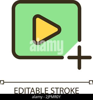 Add video file pixel perfect linear ui icon Stock Vector Image & Art ...