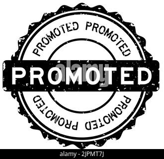 Grunge black promoted word round rubber seal stamp on white background Stock Vector Image & Art ...