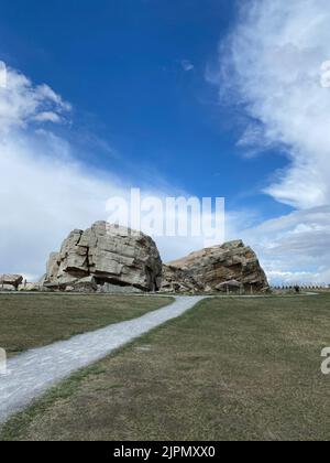 Okotoks erratic rock in AB Stock Photo - Alamy