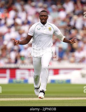 South Africa's Lungi Ngidi celebrates the wicket of Australia's Beau ...