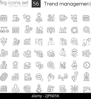 Change management line icons collection. Innovation, Adaptation, Transformation, Resilience ...