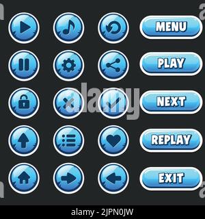 Game ui set of Buttons. GUI to build 2D games. Vector Stock Vector Image & Art - Alamy