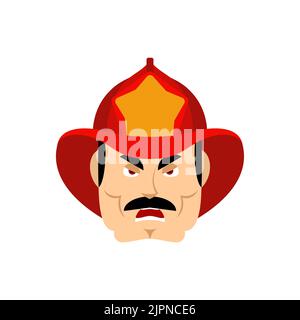 Firefighter angry. Fireman evil emotions. man aggressive Stock Vector ...