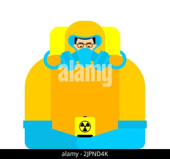 Cartoon man in radiation suit, vector illustration Stock Vector Image ...