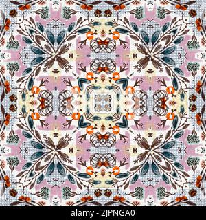 Retro fifties floral french printed fabric pattern for shabby chic home ...