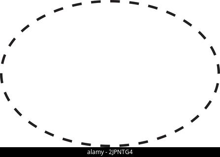 Ellipse symbol dashed shape vector icon for creative graphic design ui ...