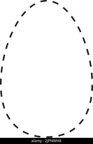 Oval symbol dashed shape vector icon for creative graphic design ui ...