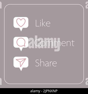 like comment share slide for social network Stock Photo - Alamy