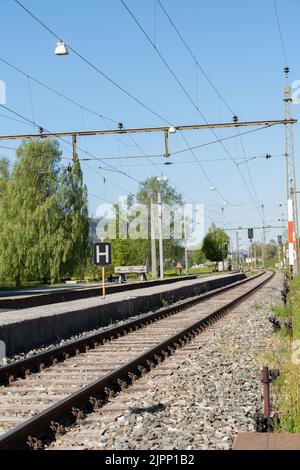 Nendeln, Liechtenstein, April 28, 2022 Pretty little church on a sunny ...