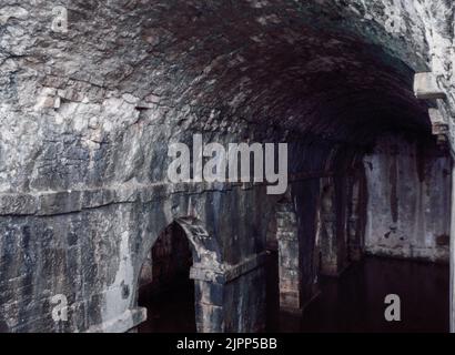 View of ancient water cisterns, part of the church of the Holy ...