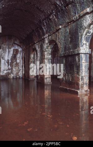 Ancient Roman cisterns at the ancient city of Aptera, in Chania region ...