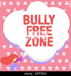 Conceptual caption Bully Free Zone. Word for Be respectful to other ...