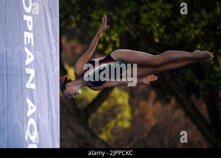 Elisa Cosetti of Italy competes during Women's 20m high diving final at ...