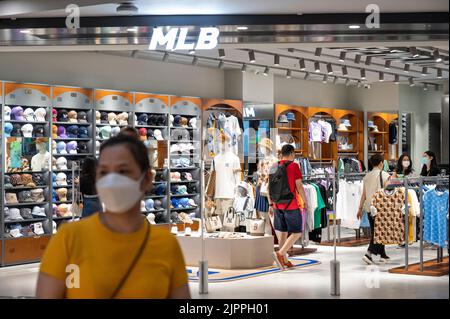 Major League Baseball, or MLB, store and logo seen in Shenzhen Stock ...