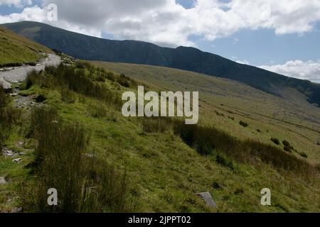 The Llanberis Path heading up Snowdon, Gwynedd, Wales, UK Stock Photo ...