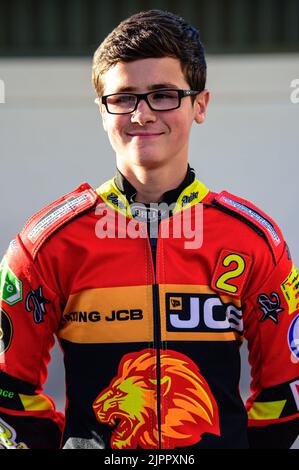 Max Perry - Leicester Lion Cubs speedway rider. Portrait Stock Photo ...