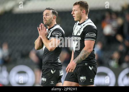 Dejected Luke Gale #7 and Jordan Lane #13 of Hull FC after the final ...