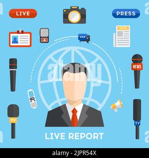 Press conference concept, news, media, journalism Stock Vector Image ...